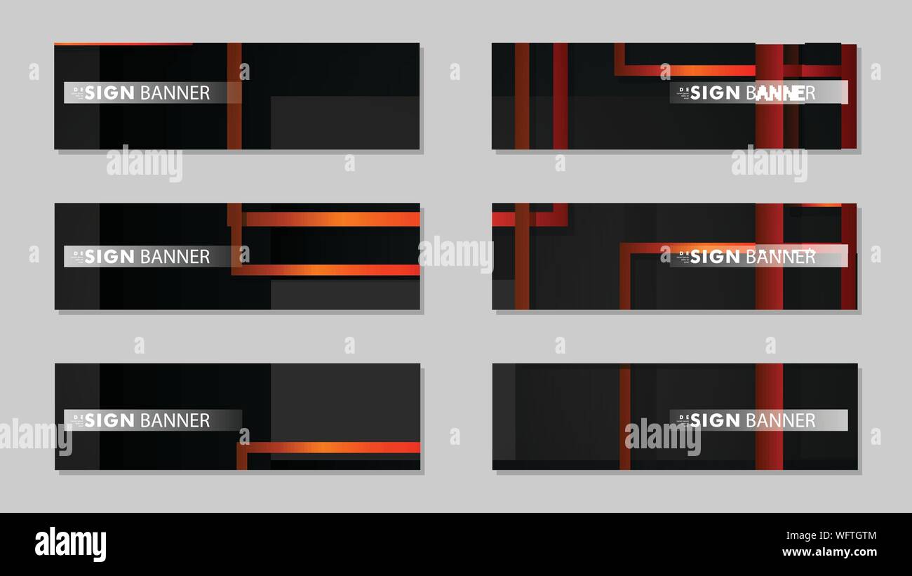Square vector banner with a rectangular black orange gradient ...