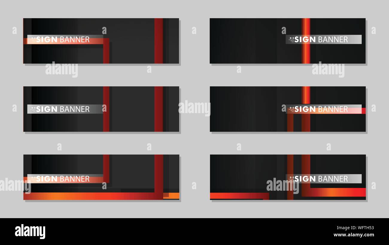 Square vector banner with a rectangular black orange gradient ...