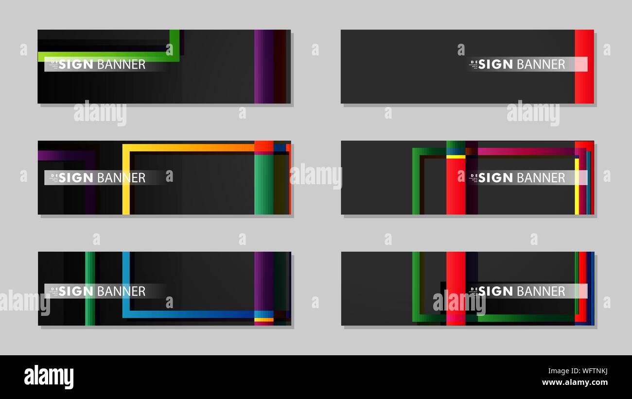 square banner vector collection. colorful brights gradient Stock Vector ...