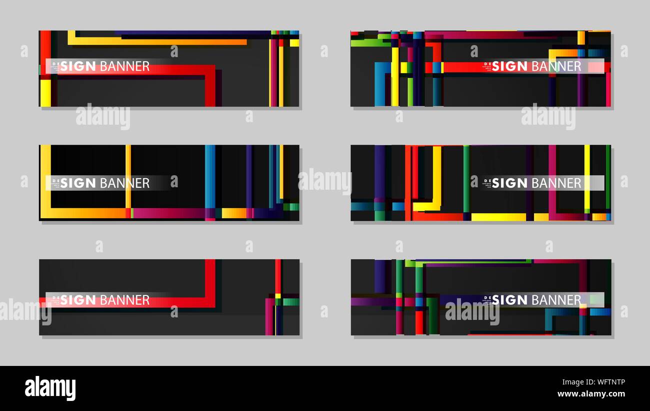 square banner vector collection. colorful brights gradient Stock Vector ...