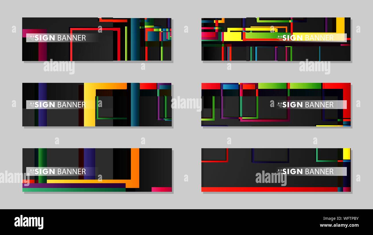 square banner vector collection. colorful brights gradient Stock Vector ...