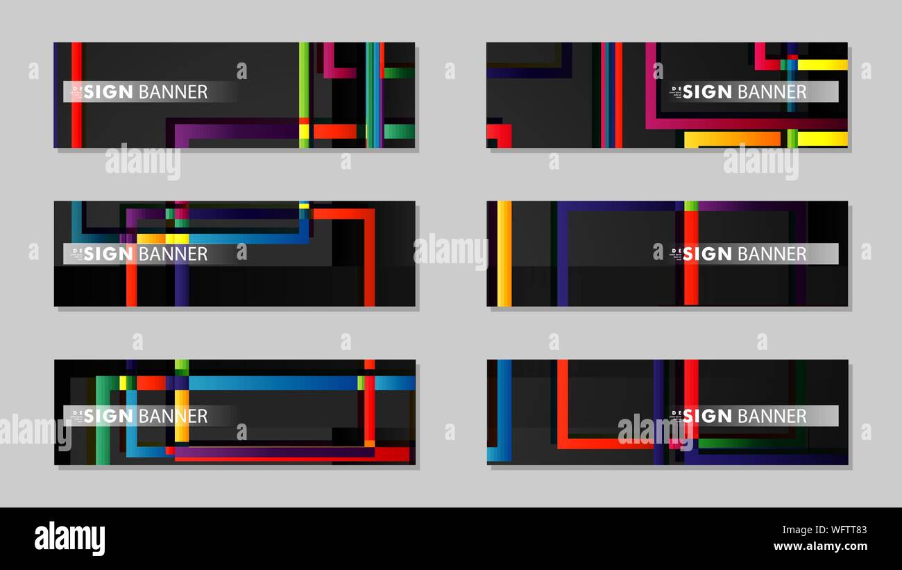 square banner vector collection. colorful brights gradient Stock Vector ...