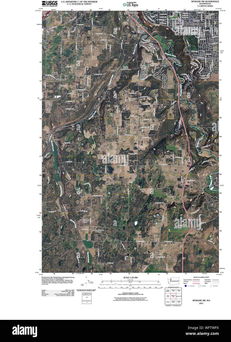 Spokane washington state map hi-res stock photography and images - Alamy