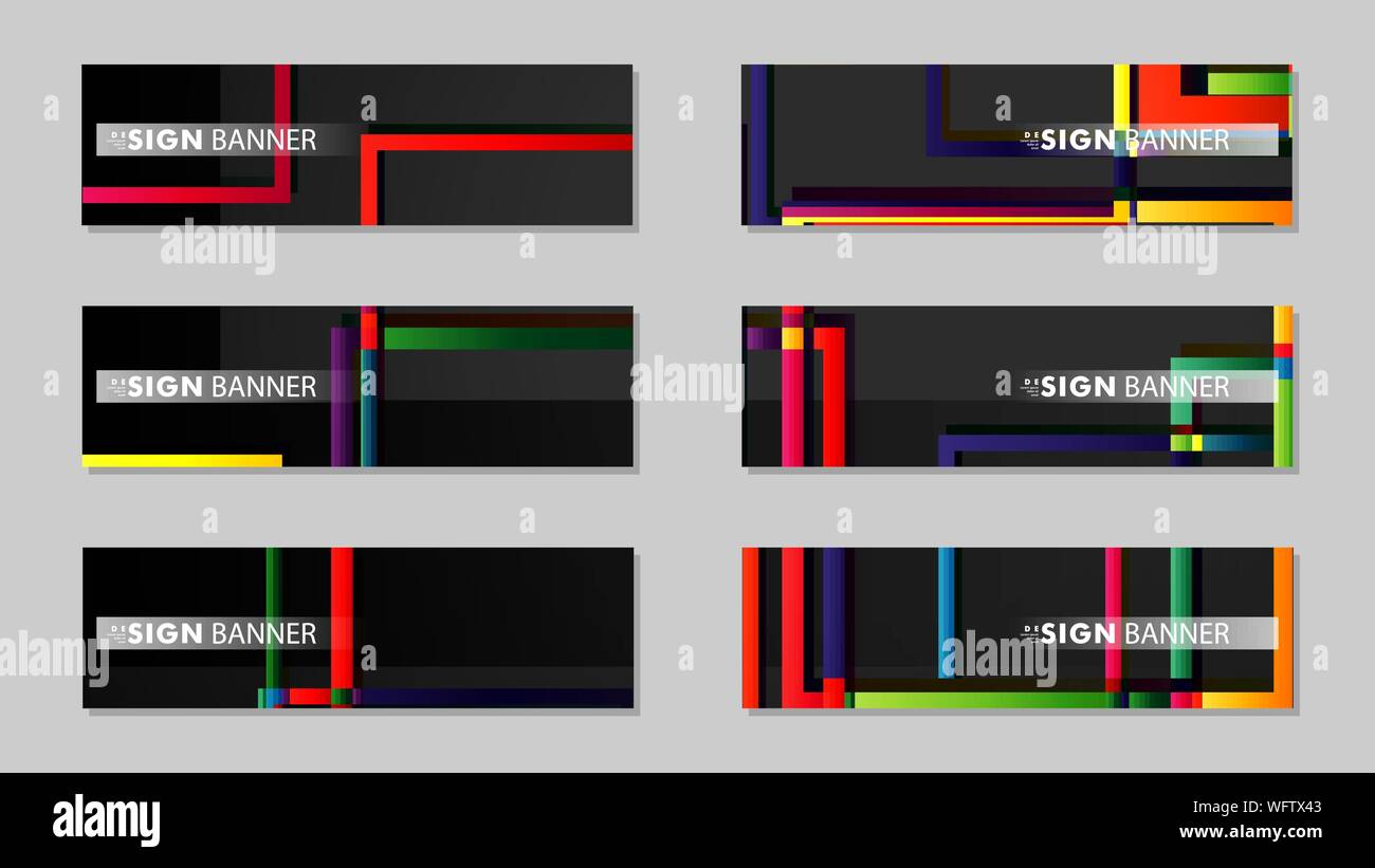 square banner vector collection. colorful brights gradient Stock Vector ...
