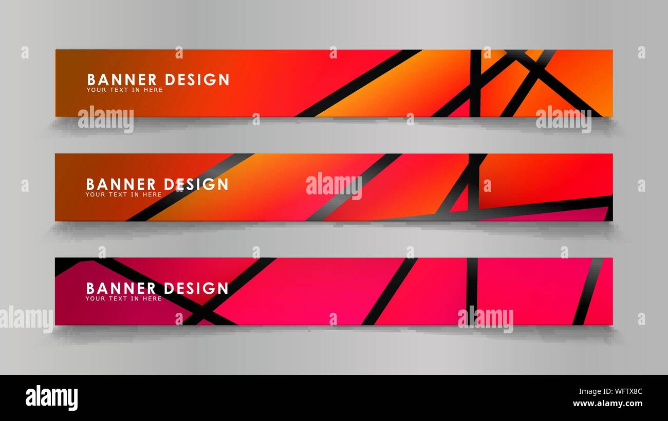 Abstract vector banners with geometric backgrounds in color gradients ...