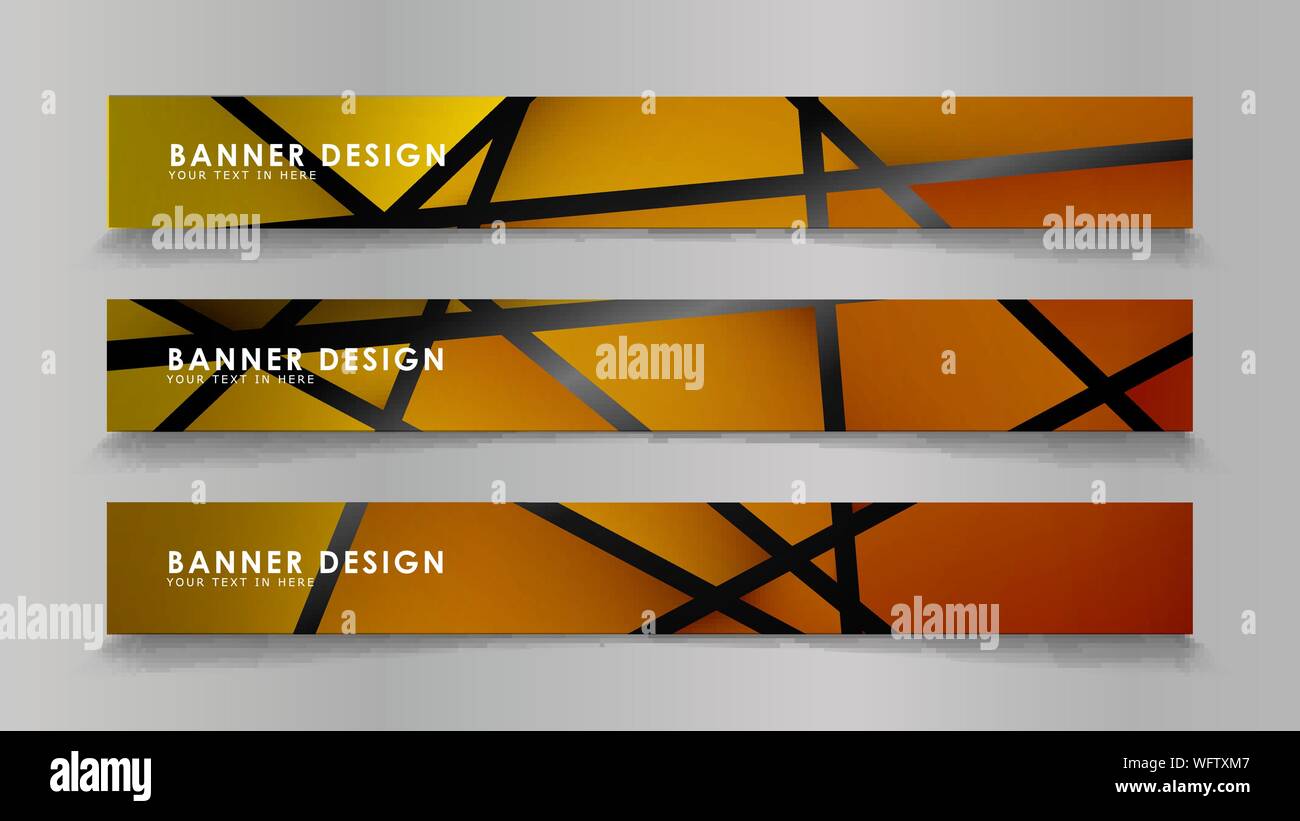 Abstract vector banners with geometric backgrounds in color gradients ...