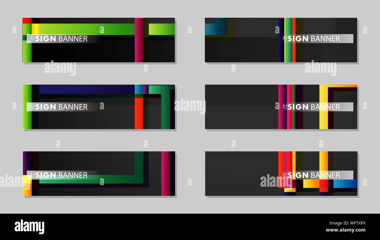 square banner vector collection. colorful brights gradient Stock Vector ...