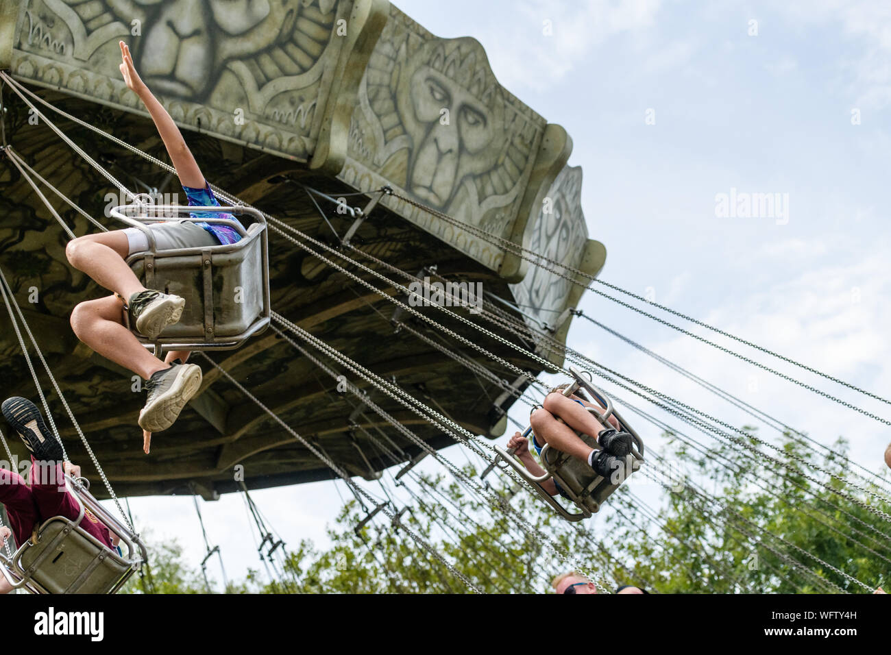 Funfair theme park ride Stock Photo - Alamy