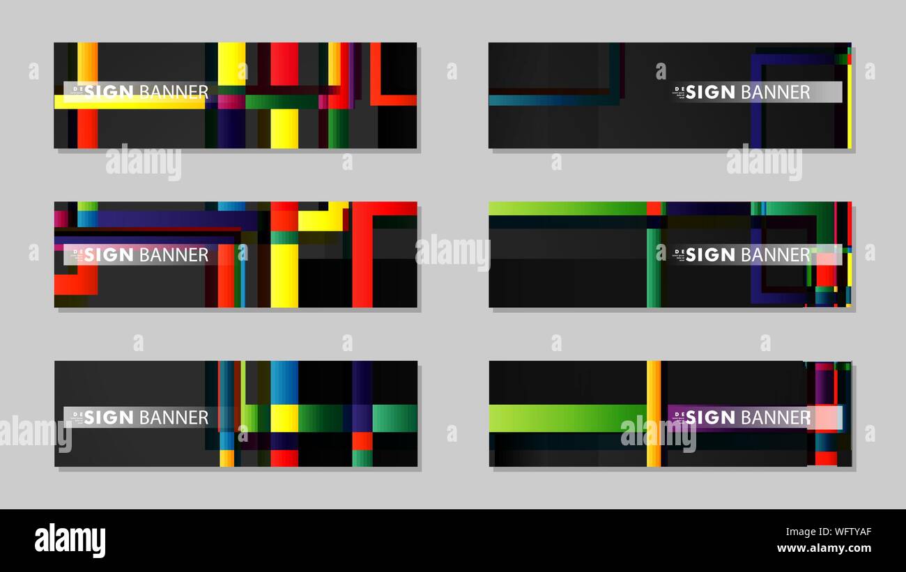 square banner vector collection. colorful brights gradient Stock Vector ...