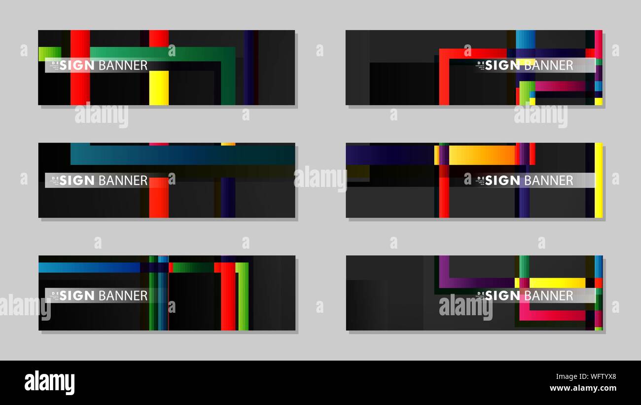 square banner vector collection. colorful brights gradient Stock Vector ...