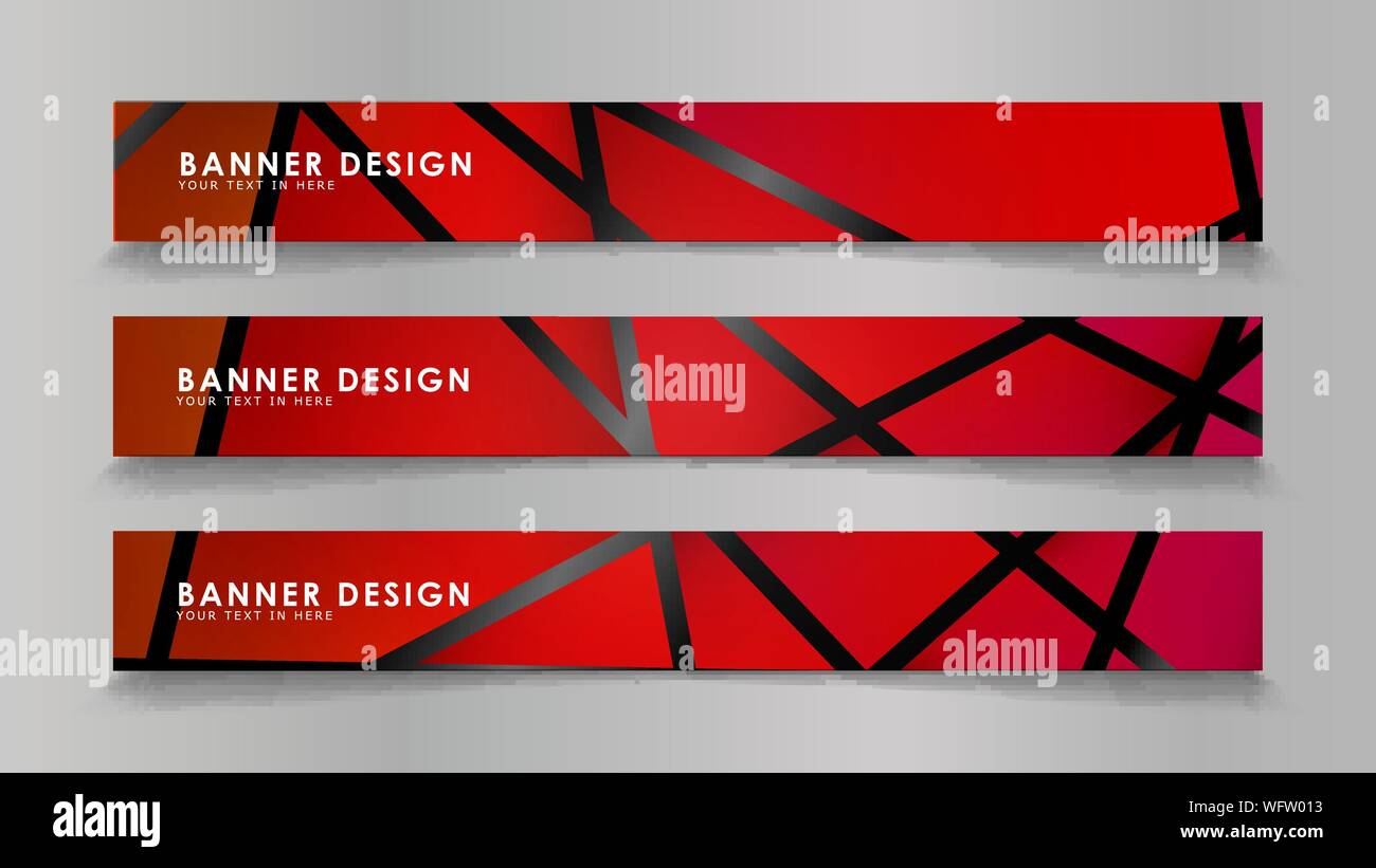 Abstract vector banners with geometric backgrounds in color gradients ...