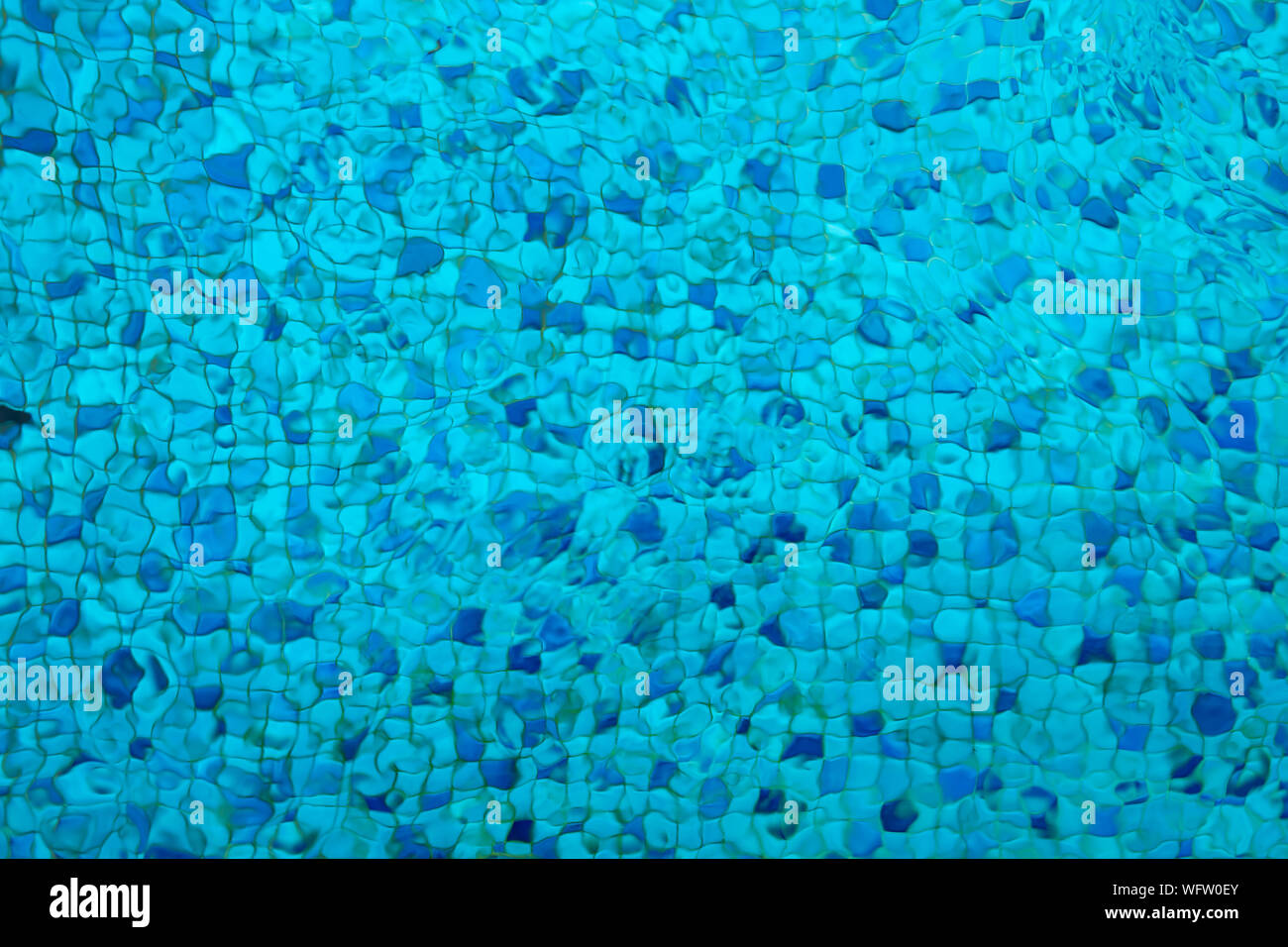 Swimming pool blue mosaic rock bottom. Texture. Background Stock Photo ...