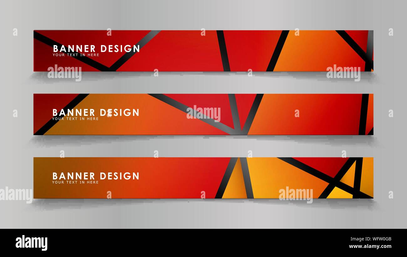 Abstract vector banners with geometric backgrounds in color gradients ...