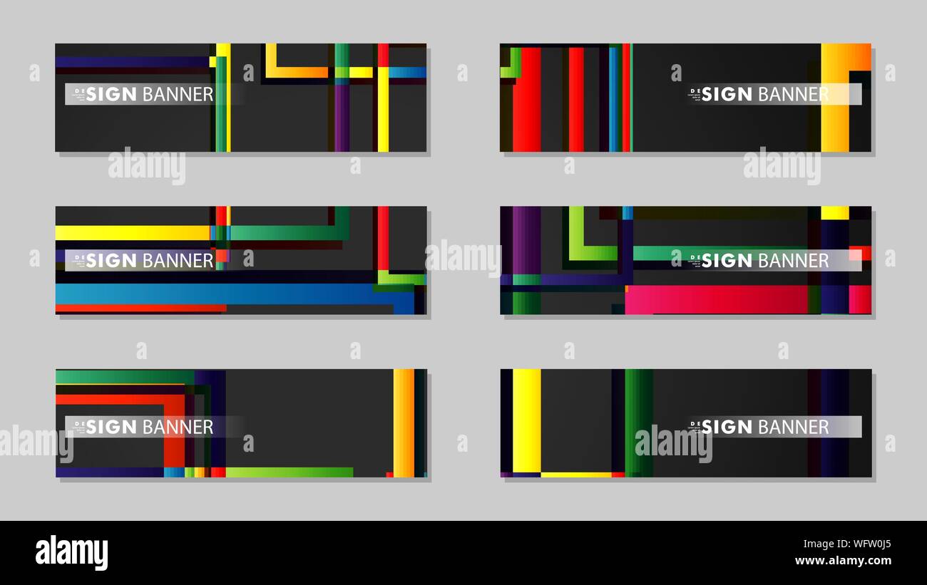 square banner vector collection. colorful brights gradient Stock Vector ...