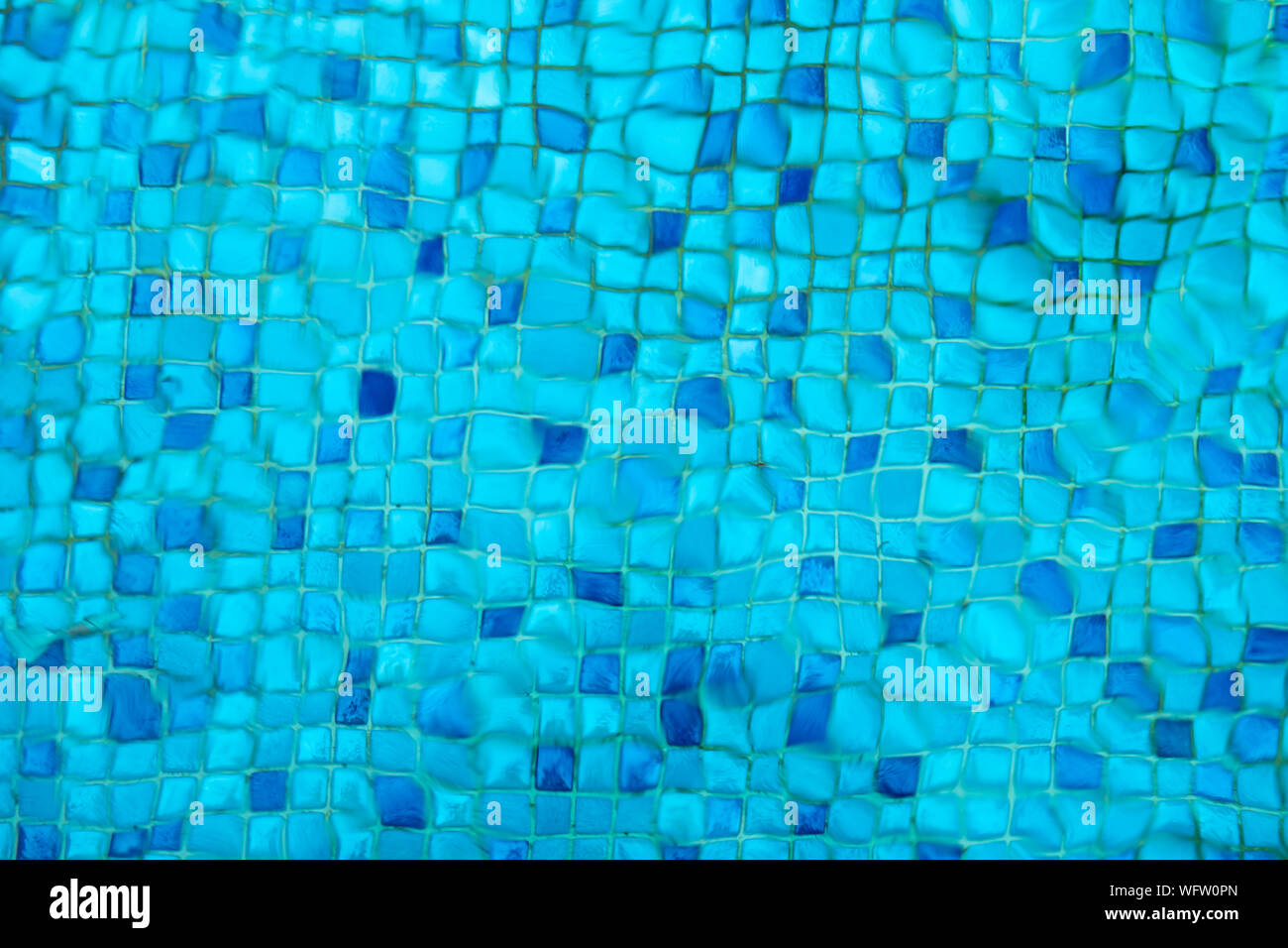 Swimming pool blue mosaic rock bottom. Texture. Background Stock Photo ...