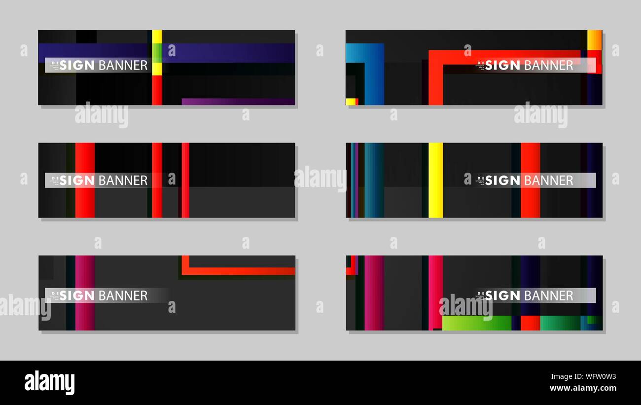 square banner vector collection. colorful brights gradient Stock Vector ...