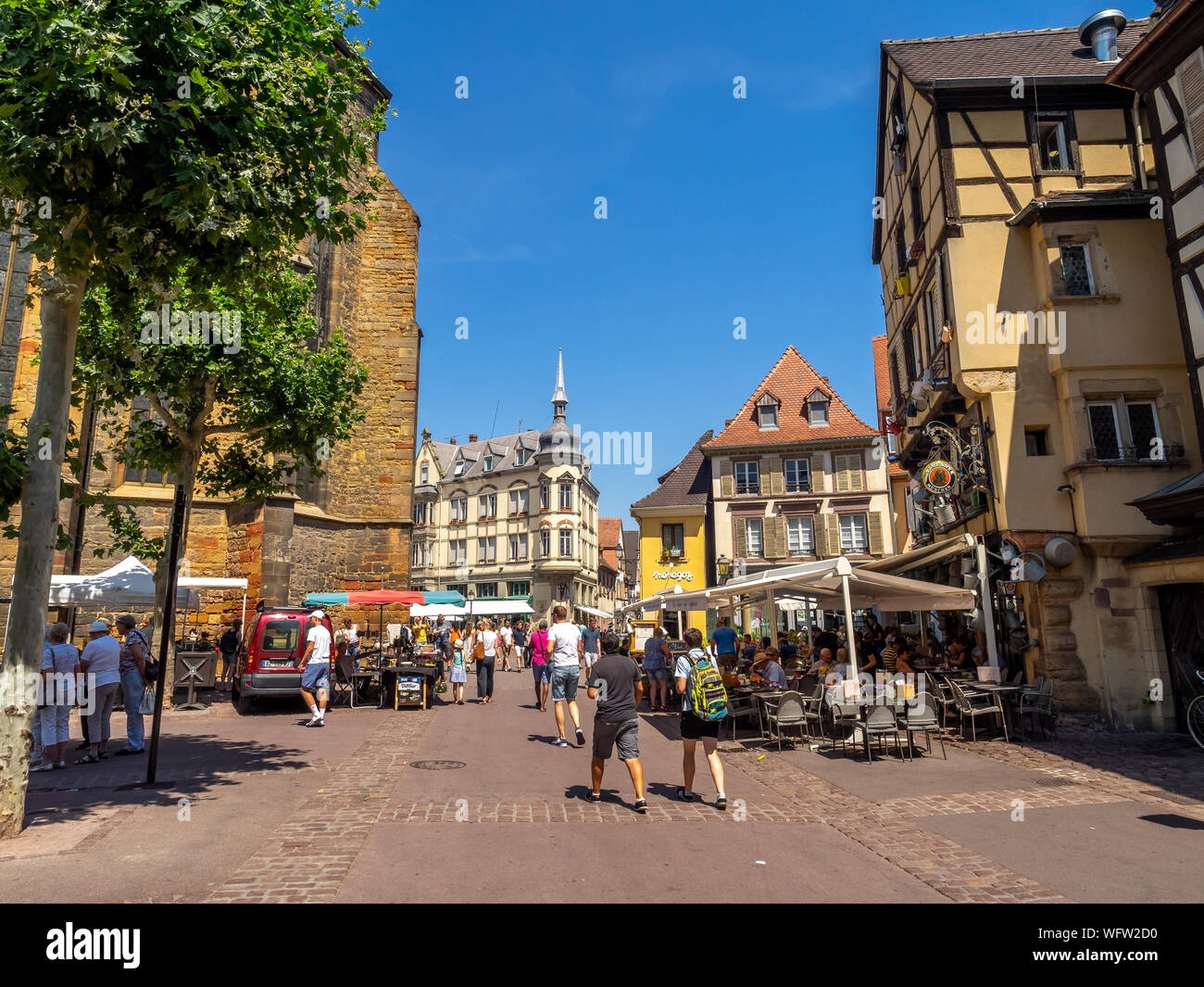 Colmar, France - July 27, 2018: Beautiful buildings in the heart of ...