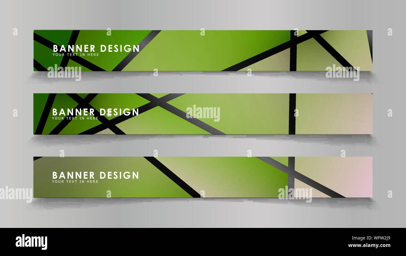 Abstract vector banners with geometric backgrounds in color gradients ...