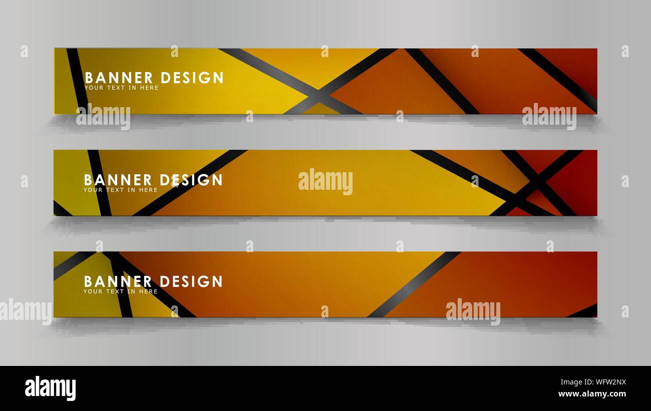 Abstract vector banners with geometric backgrounds in color gradients ...