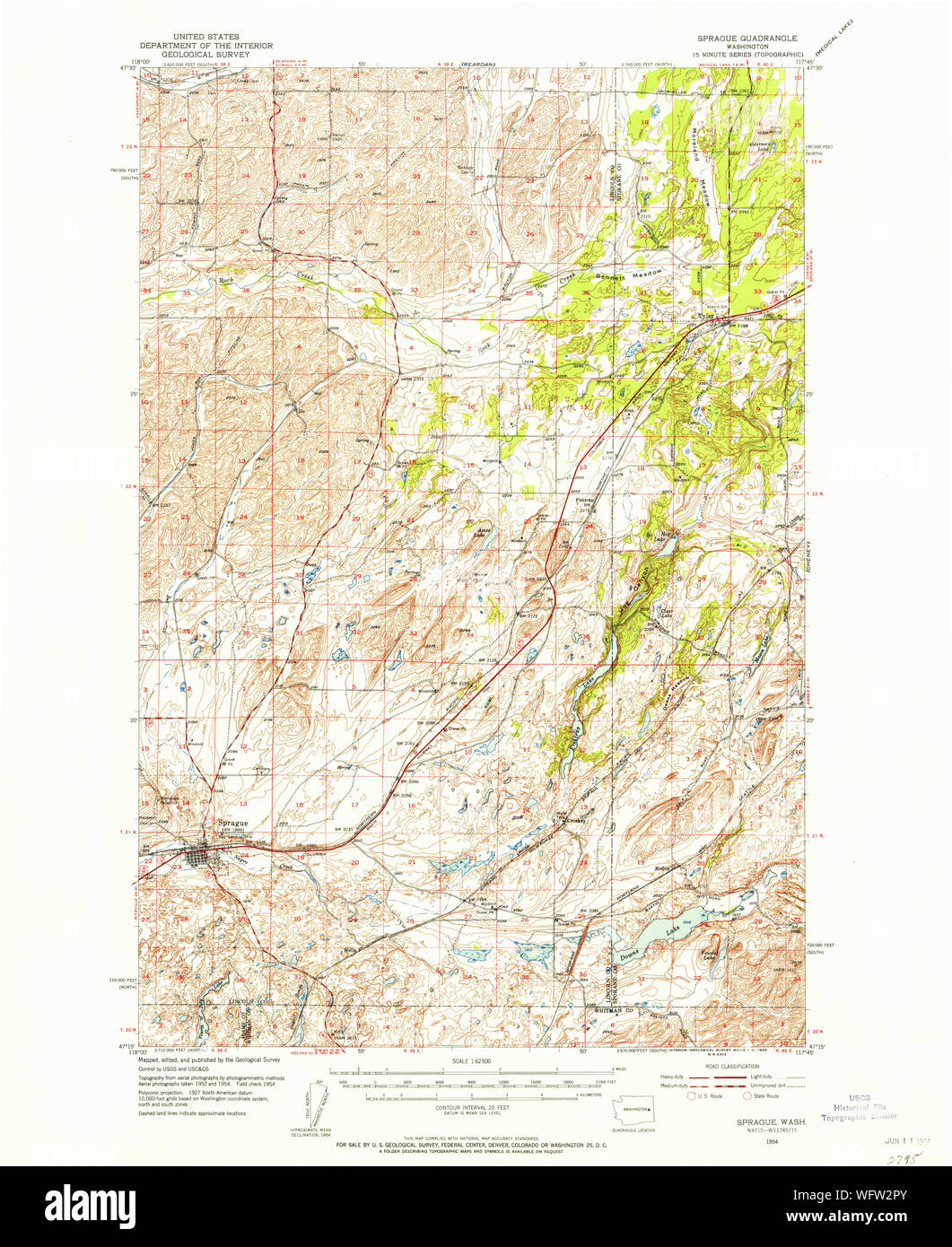 Map of sprague washington hi-res stock photography and images - Alamy