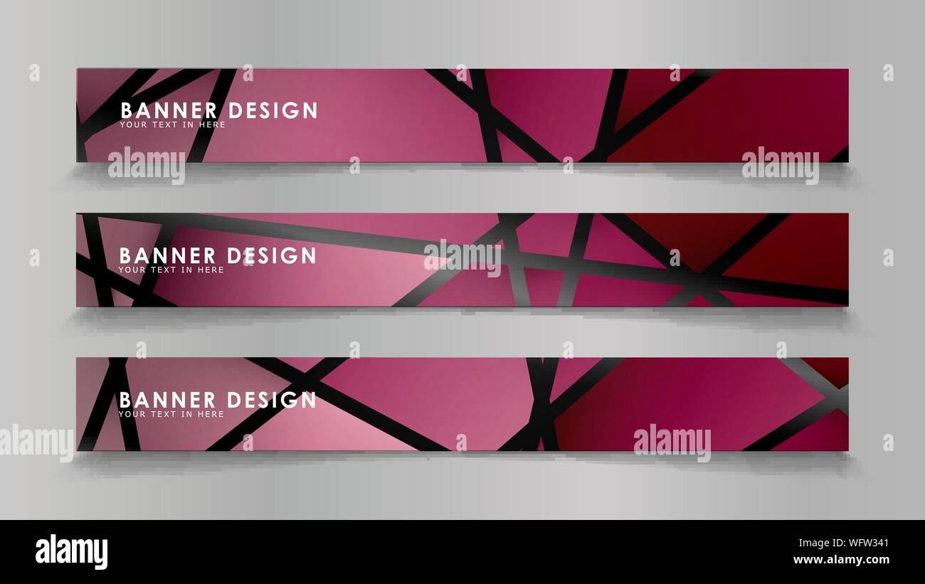 Abstract vector banners with geometric backgrounds in color gradients ...