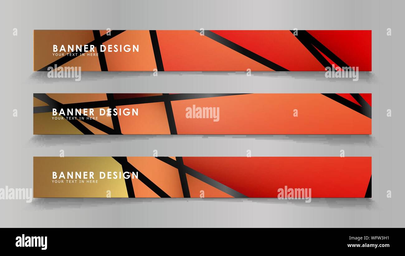 Abstract vector banners with geometric backgrounds in color gradients ...