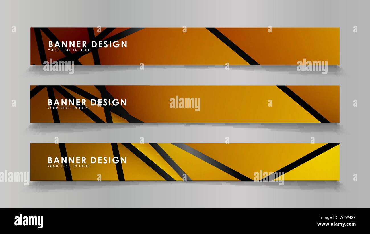 Abstract vector banners with geometric backgrounds in color gradients ...