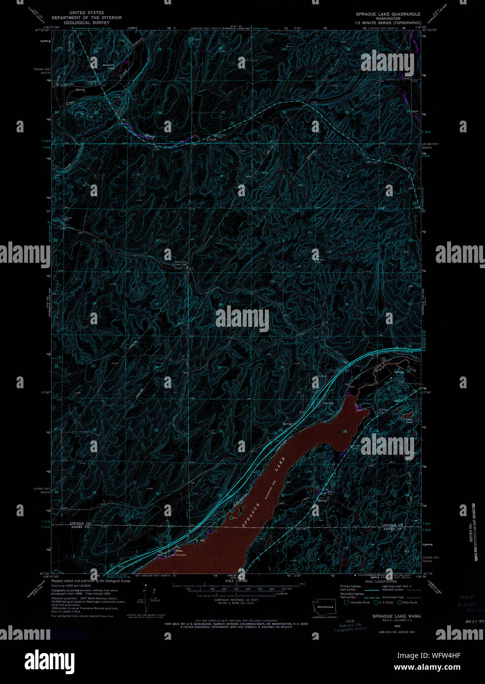 Map of sprague washington hi-res stock photography and images - Alamy