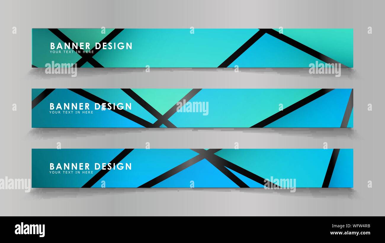 Abstract vector banners with geometric backgrounds in color gradients ...