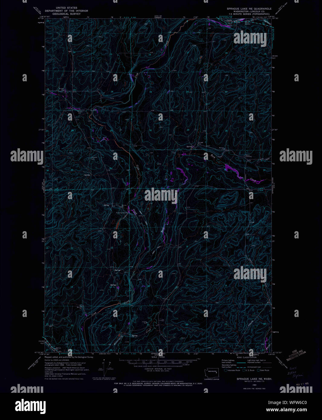 Map of sprague washington hi-res stock photography and images - Alamy