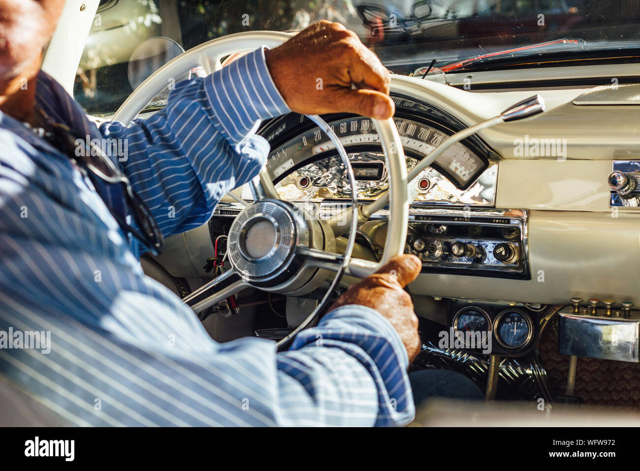 Person driving vintage vehicle hi-res stock photography and images - Alamy