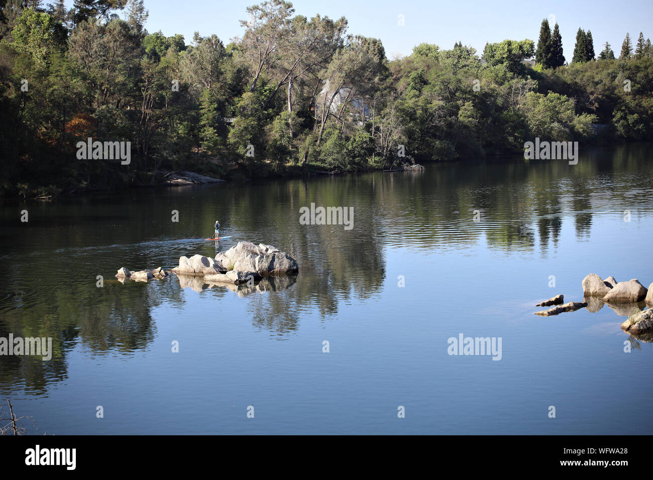Scenes along the American River and Lake Natomas in Folsom, California ...