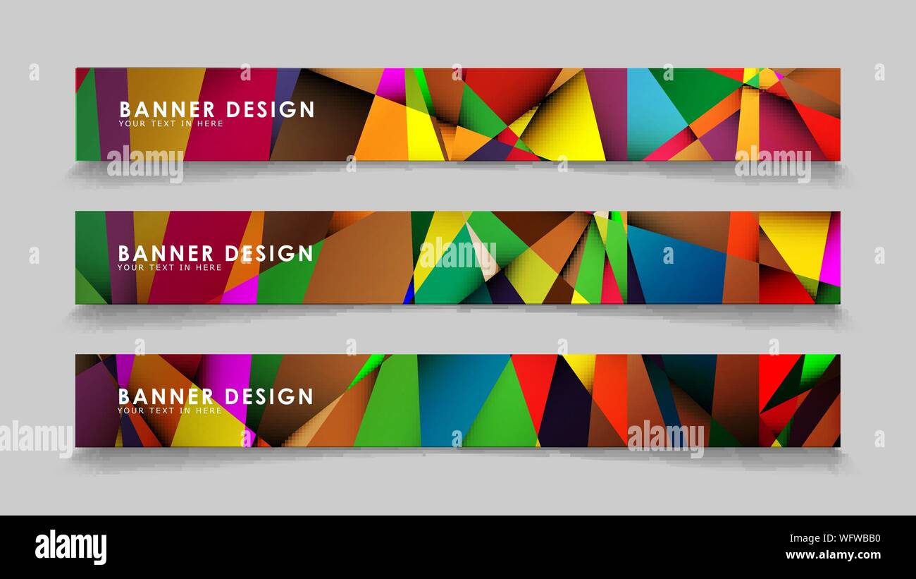 Abstract rectangular vector banners with colorful geometric gradient ...
