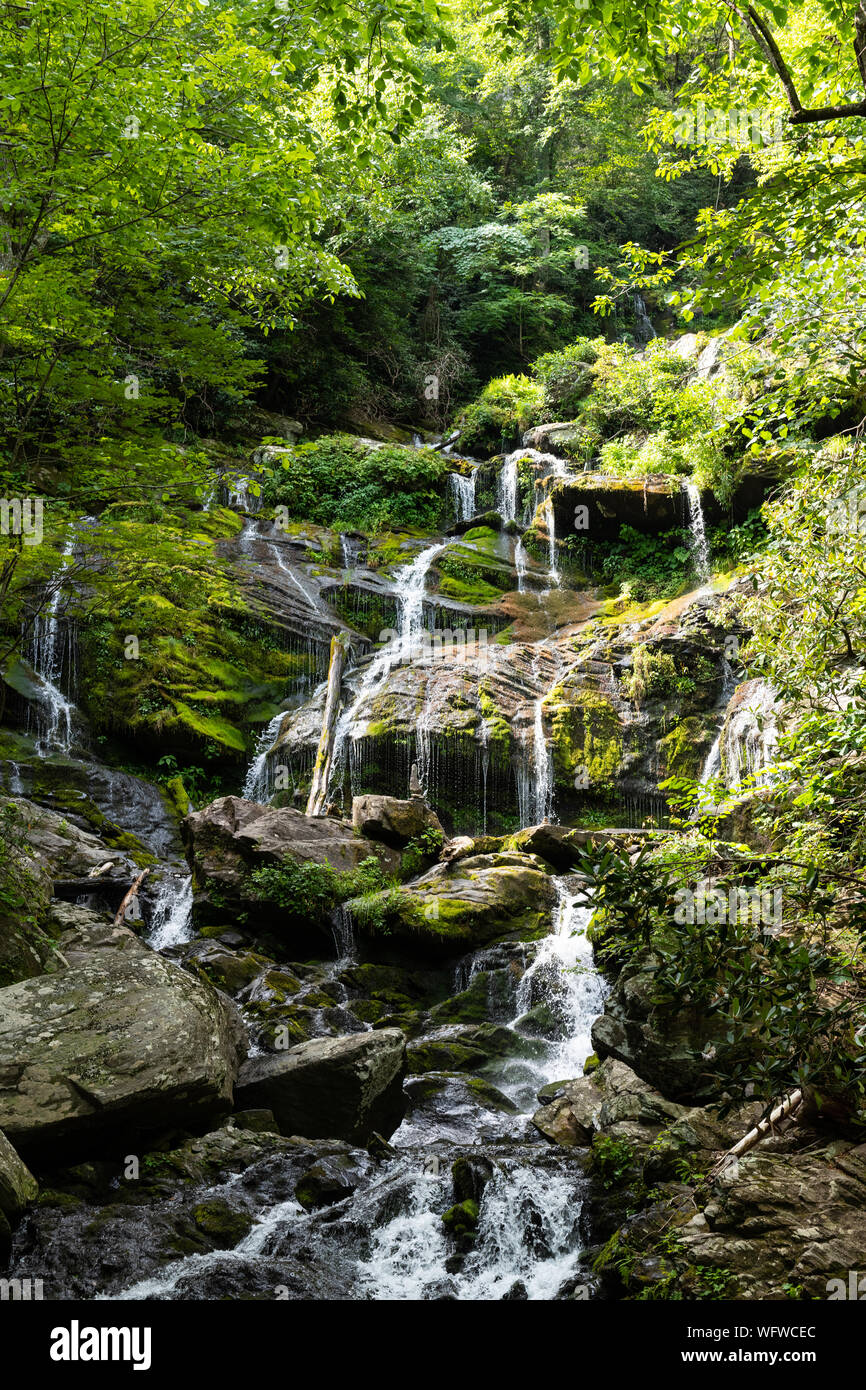 Cascades and drops form Catawba Falls along the Catawba River near Old ...