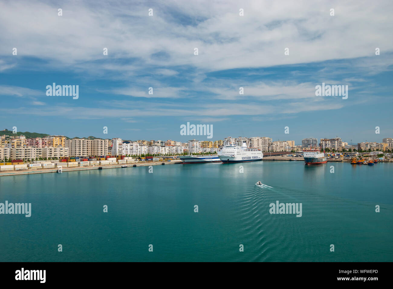 Durres, Albania - June 2019: View of Durres Port Stock Photo - Alamy