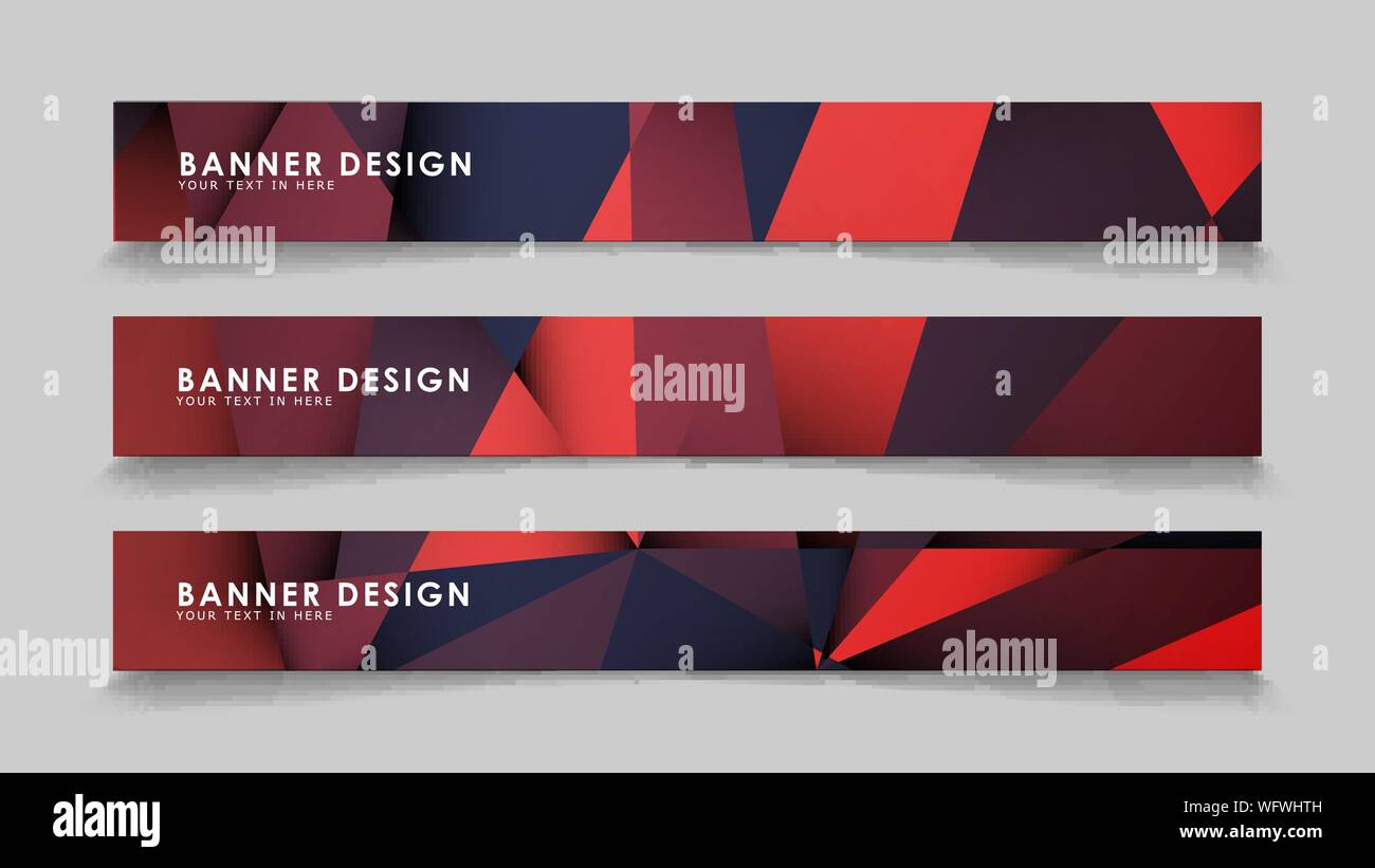 Abstract rectangle vector banners with red black geometric gradient ...