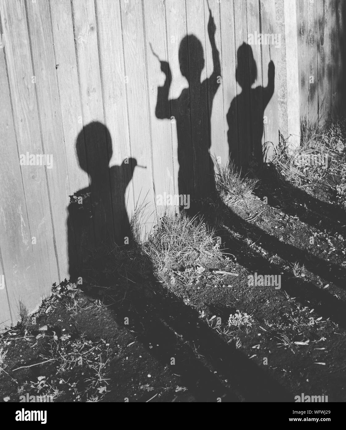 Children and nature and shadow Black and White Stock Photos & Images ...