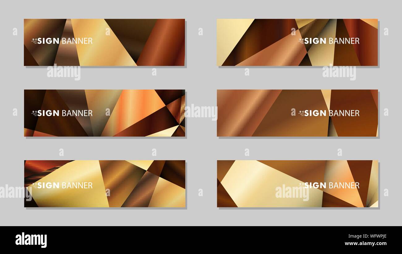 Abstract rectangle vector banners with luxury geometric gradient ...