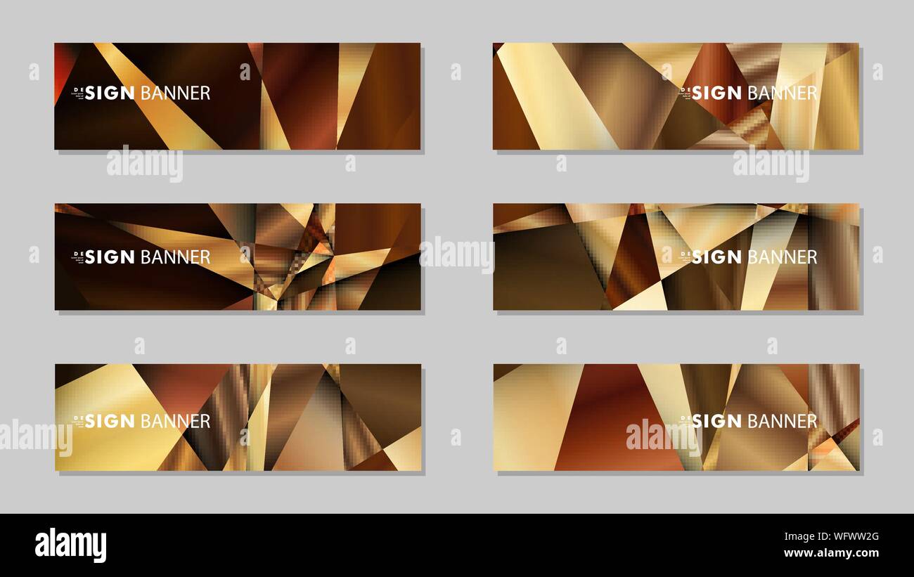 Abstract rectangle vector banners with luxury geometric gradient ...