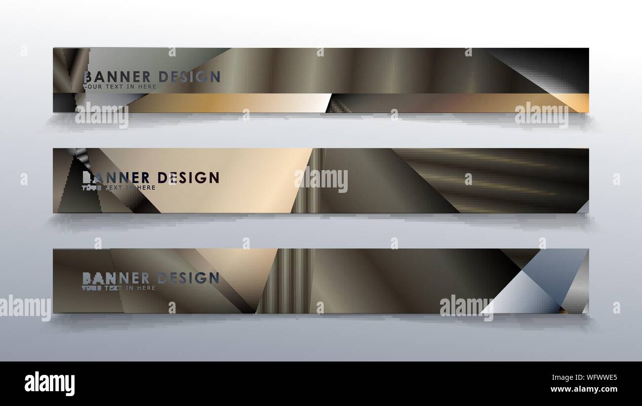 Abstract rectangle vector banner with a background of metal geometric ...
