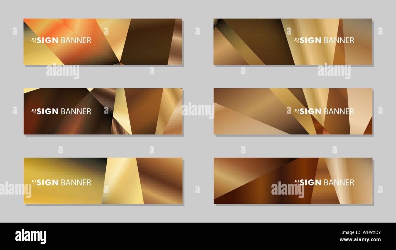 Abstract rectangle vector banners with luxury geometric gradient ...