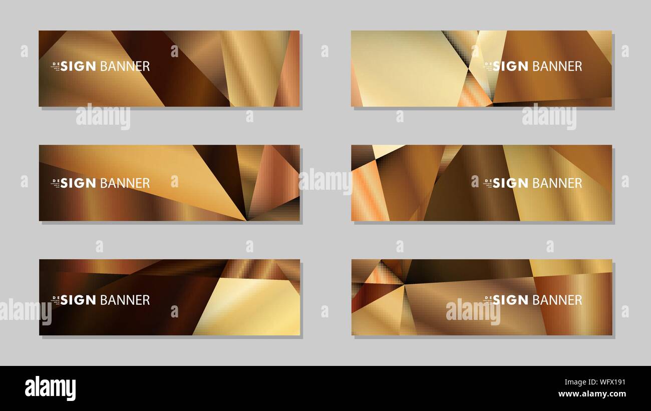 Abstract rectangle vector banners with luxury geometric gradient ...