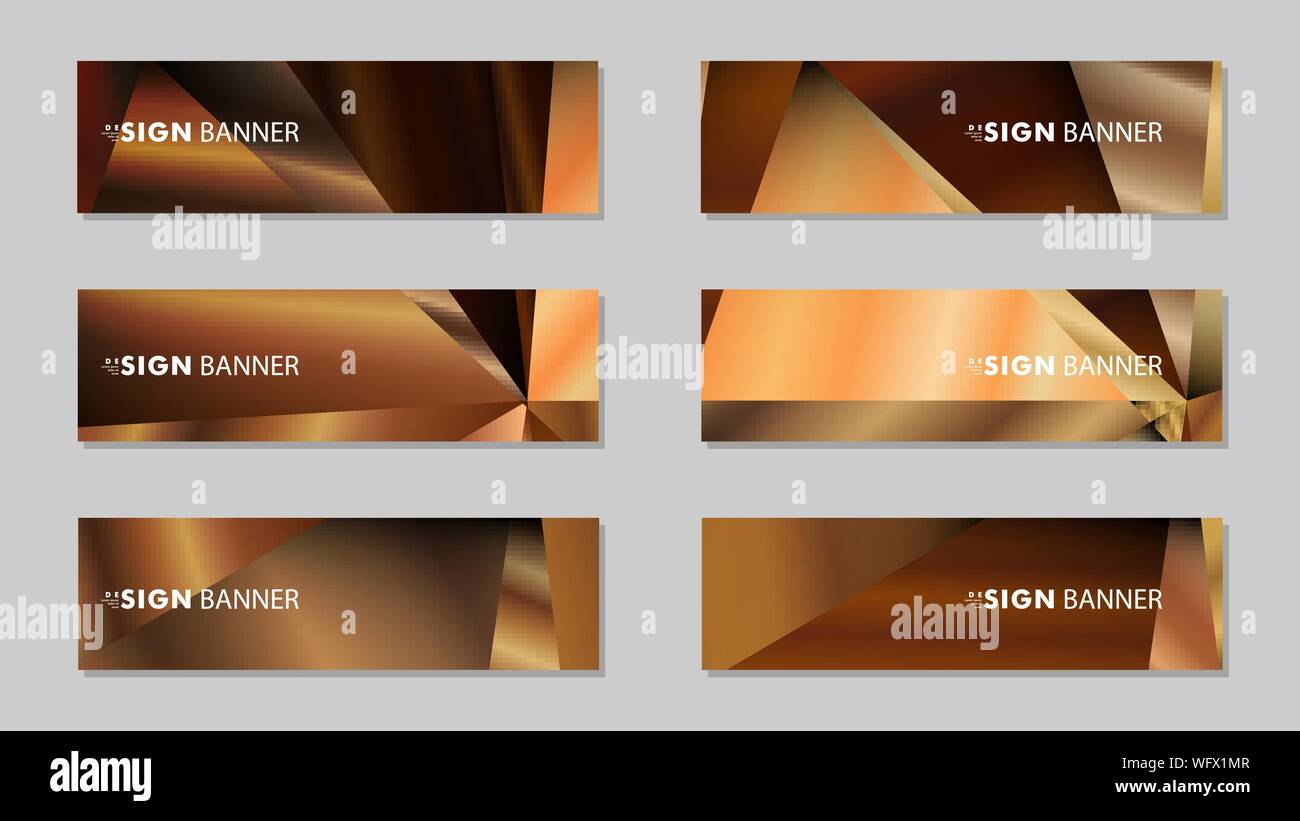 Abstract rectangle vector banners with luxury geometric gradient ...