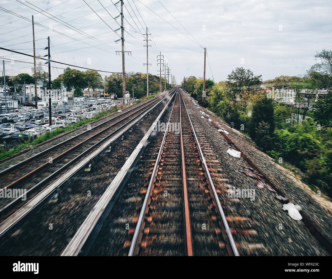 Wet railroad tracks hi-res stock photography and images - Alamy