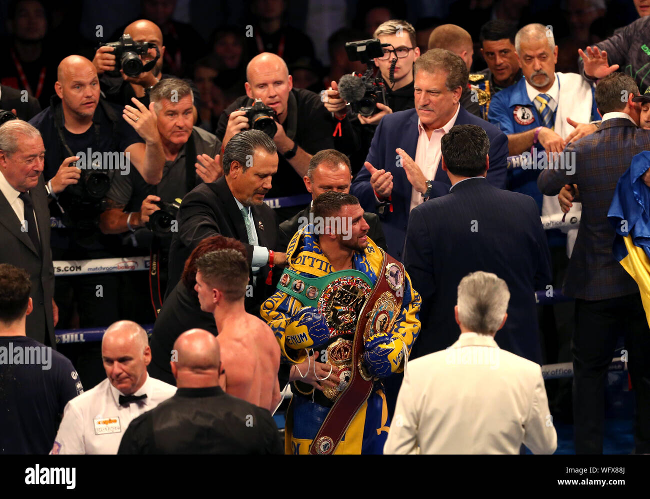 Vasiliy Lomachenko after winning the WBC, WBO, WBA & Ring Magazine ...