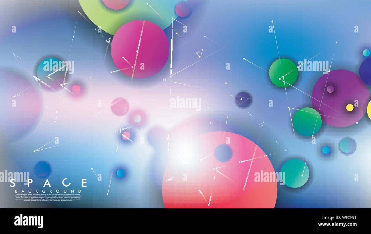 Background of Flat Space with planets and stars. Vector illustration of ...