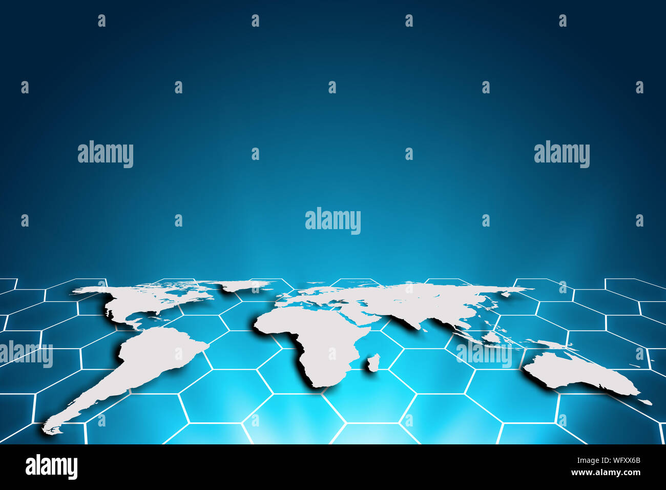 World map blue background hi-res stock photography and images - Alamy