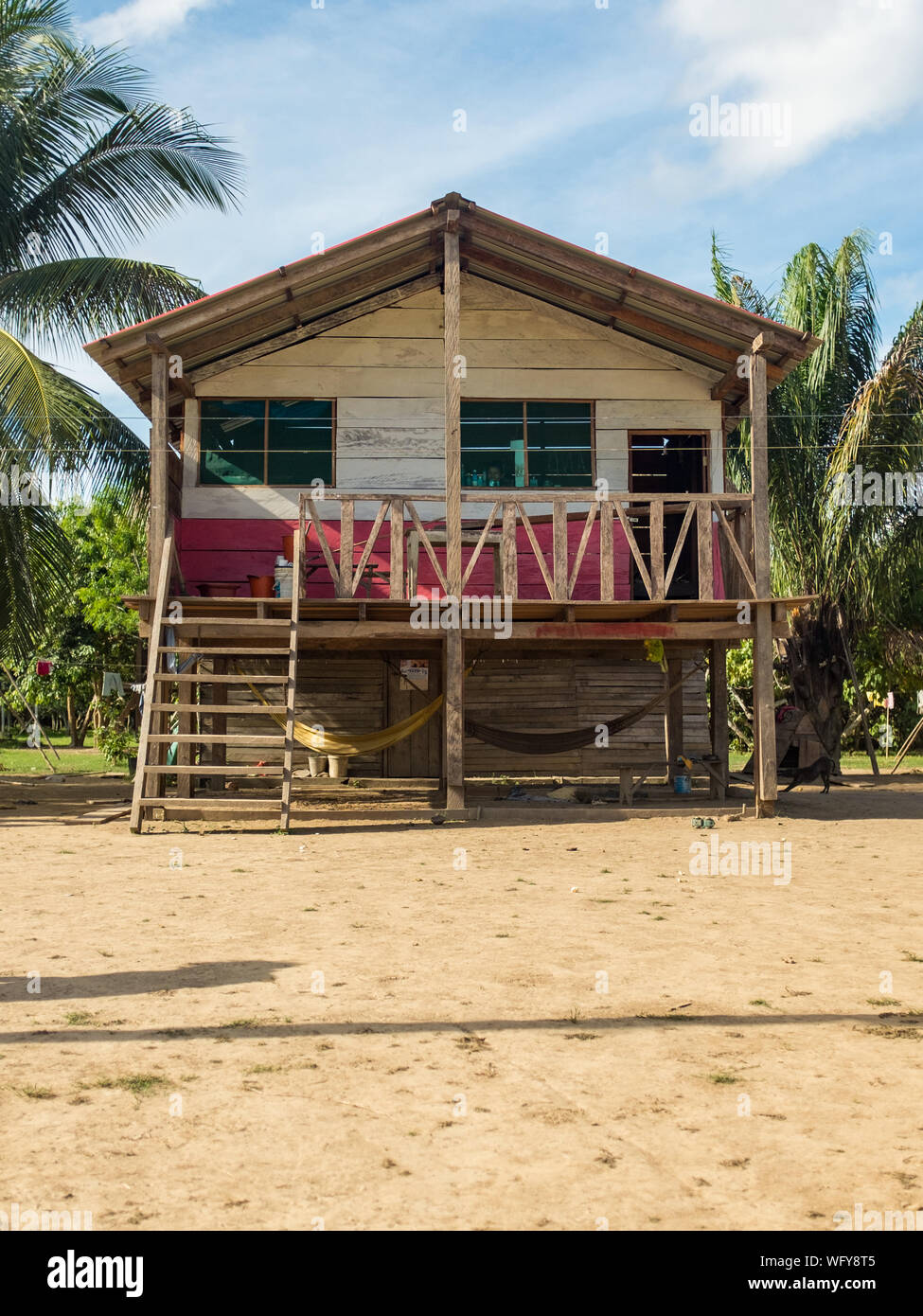 Elevated House Built on Pillars in the Amazon Rain Forest Stock Photo ...