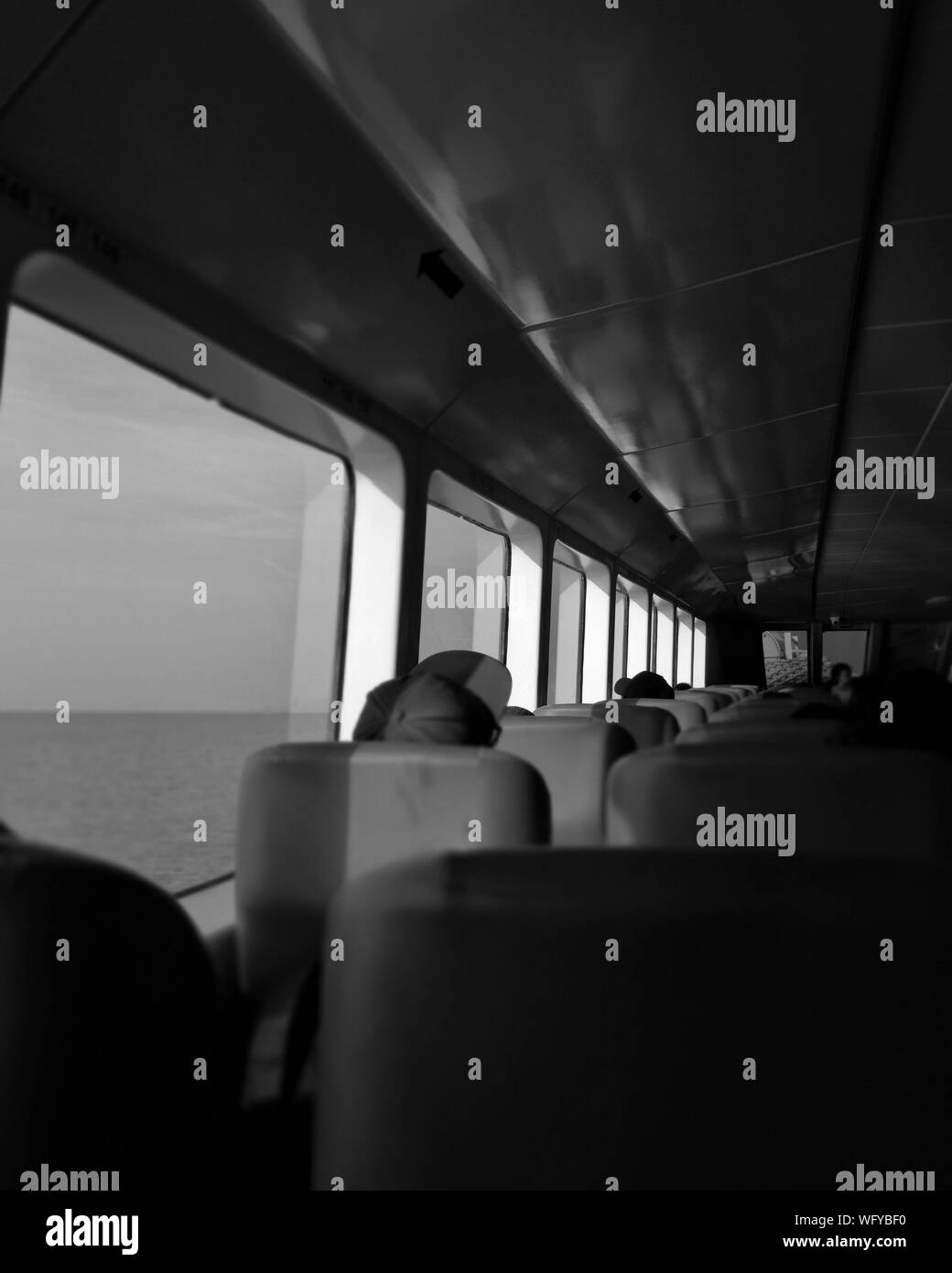 Bus interior view Black and White Stock Photos & Images - Alamy