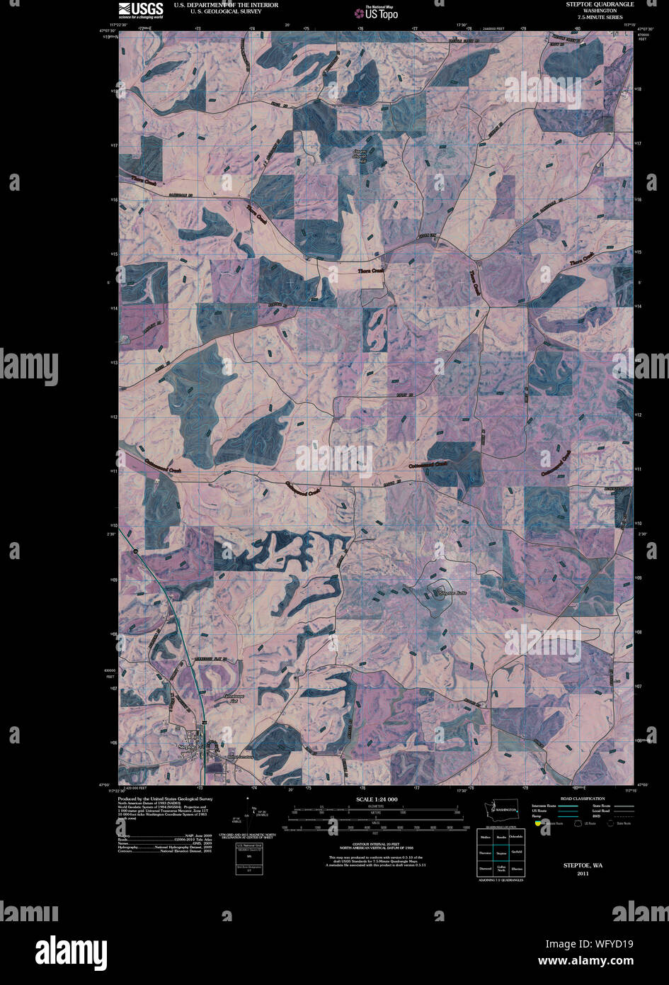 Steptoe washington state map hi-res stock photography and images - Alamy